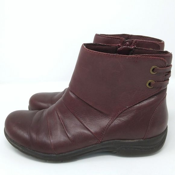 Clarks | Shoes | Clarks Collection Chestnut Brown Leather Pleated ...